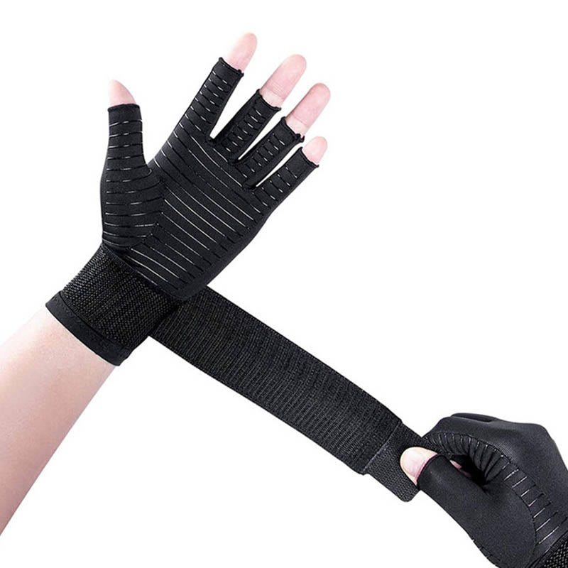 Plusock Bandage Fingerless Copper Compression Gloves – plusock