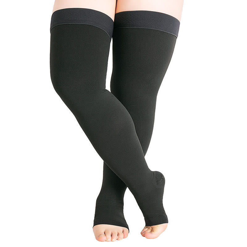 Plus Size Thigh High Open Toe Medical Compression Socks – plusock