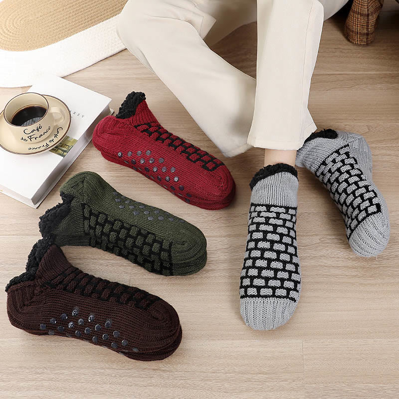 Plusock Plus Size Rectangular Grid Slipper Socks – plusock