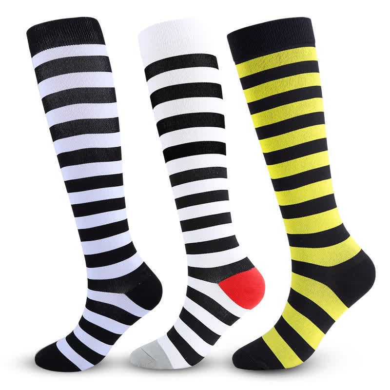 Plusock Colorful Striped Compression Socks(3 Pairs) – plusock