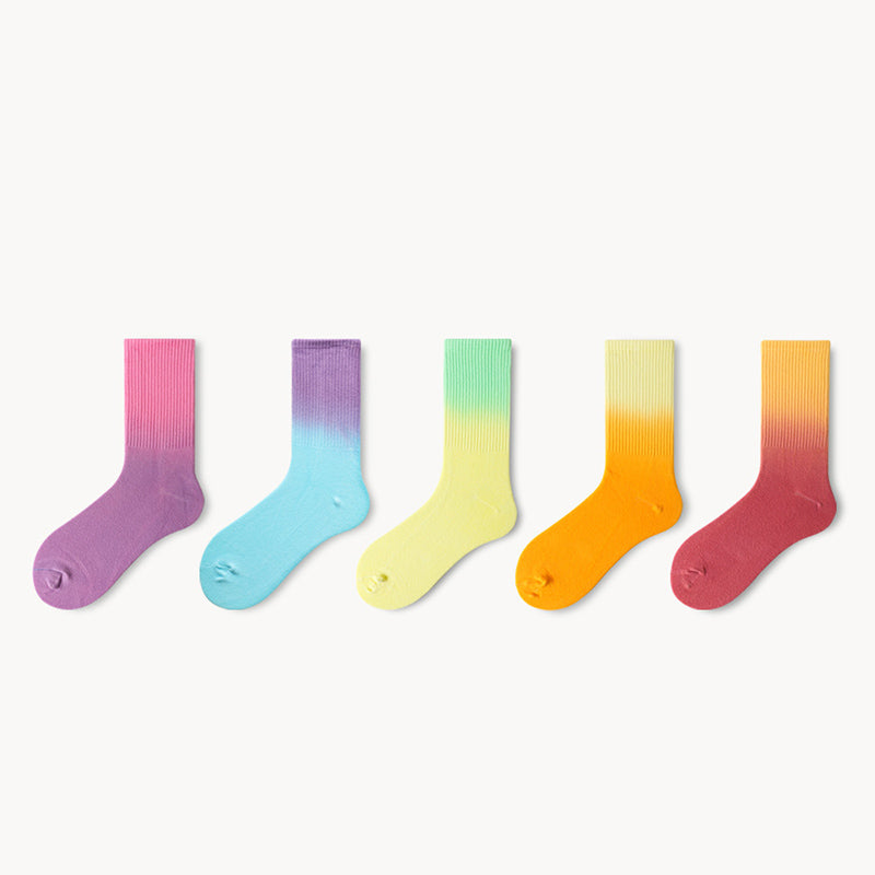 Plus Size Fashion Gradient Color Quarter Socks(5 Pairs) – plusock