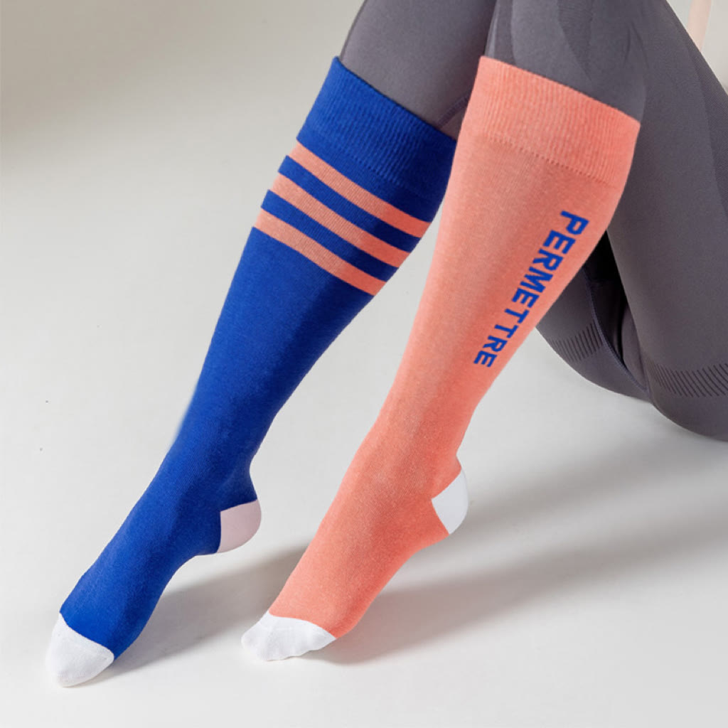 Plusock Mixed Color Cotton Plus Size Compression Socks(3 Pairs) – plusock