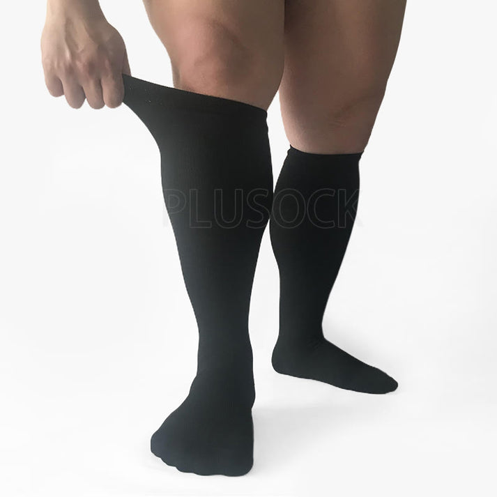 2XL-7XL Black Plus Size Compression Socks(15-20mmHg) – plusock