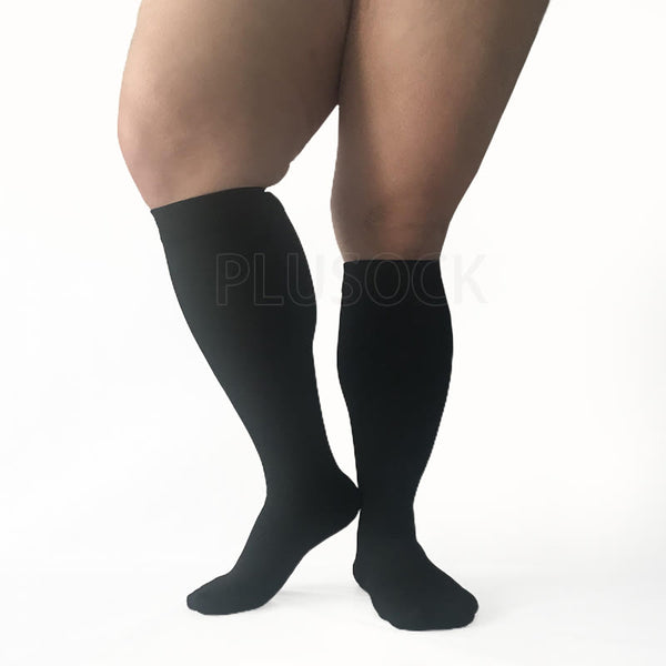 2XL-7XL Black Plus Size Compression Socks(15-20mmHg) – plusock